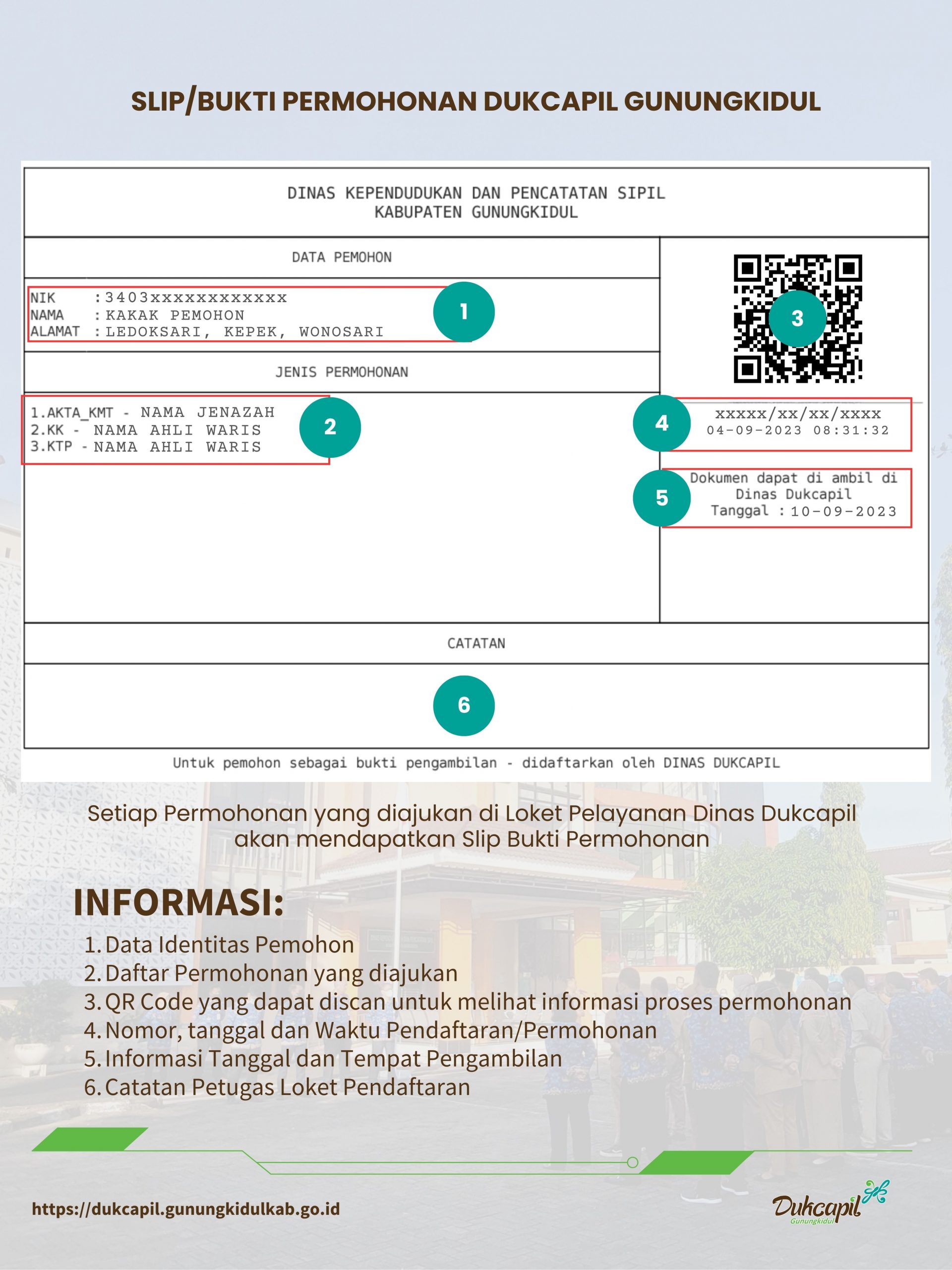 Cek Permohonan - Dukcapil Gunungkidul